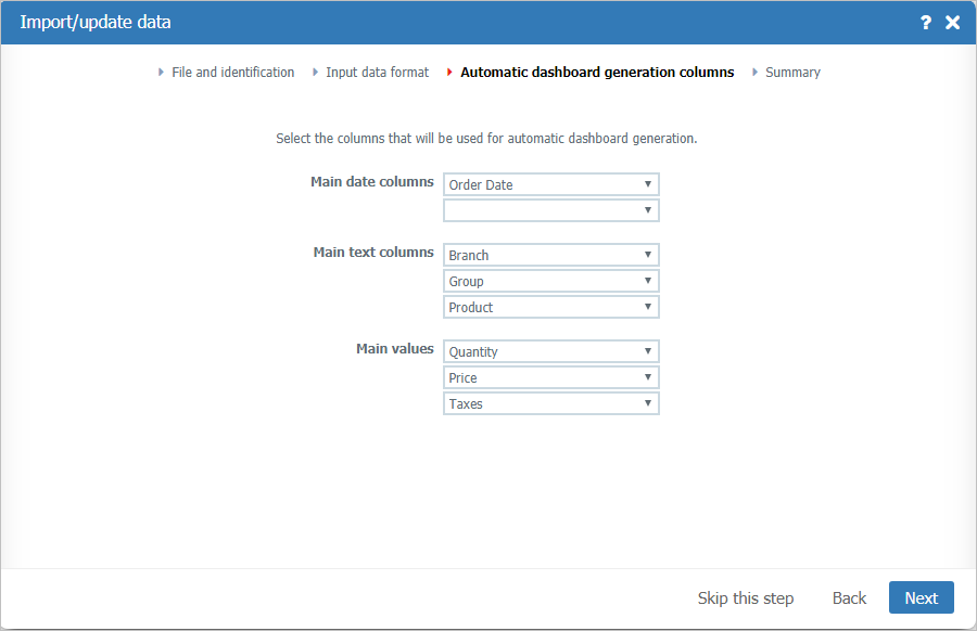 Automatic Dashboard Generation - TaticView