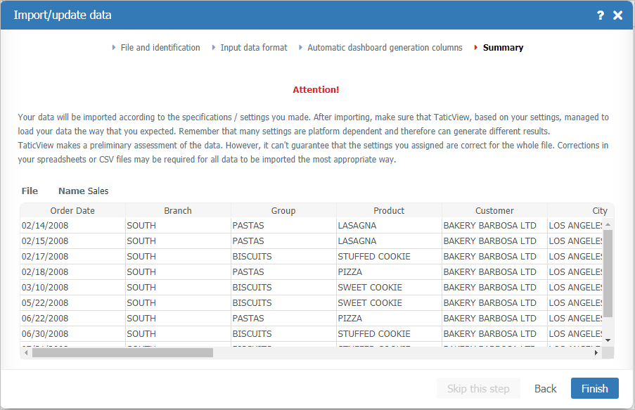New Data Source Summary - TaticView
